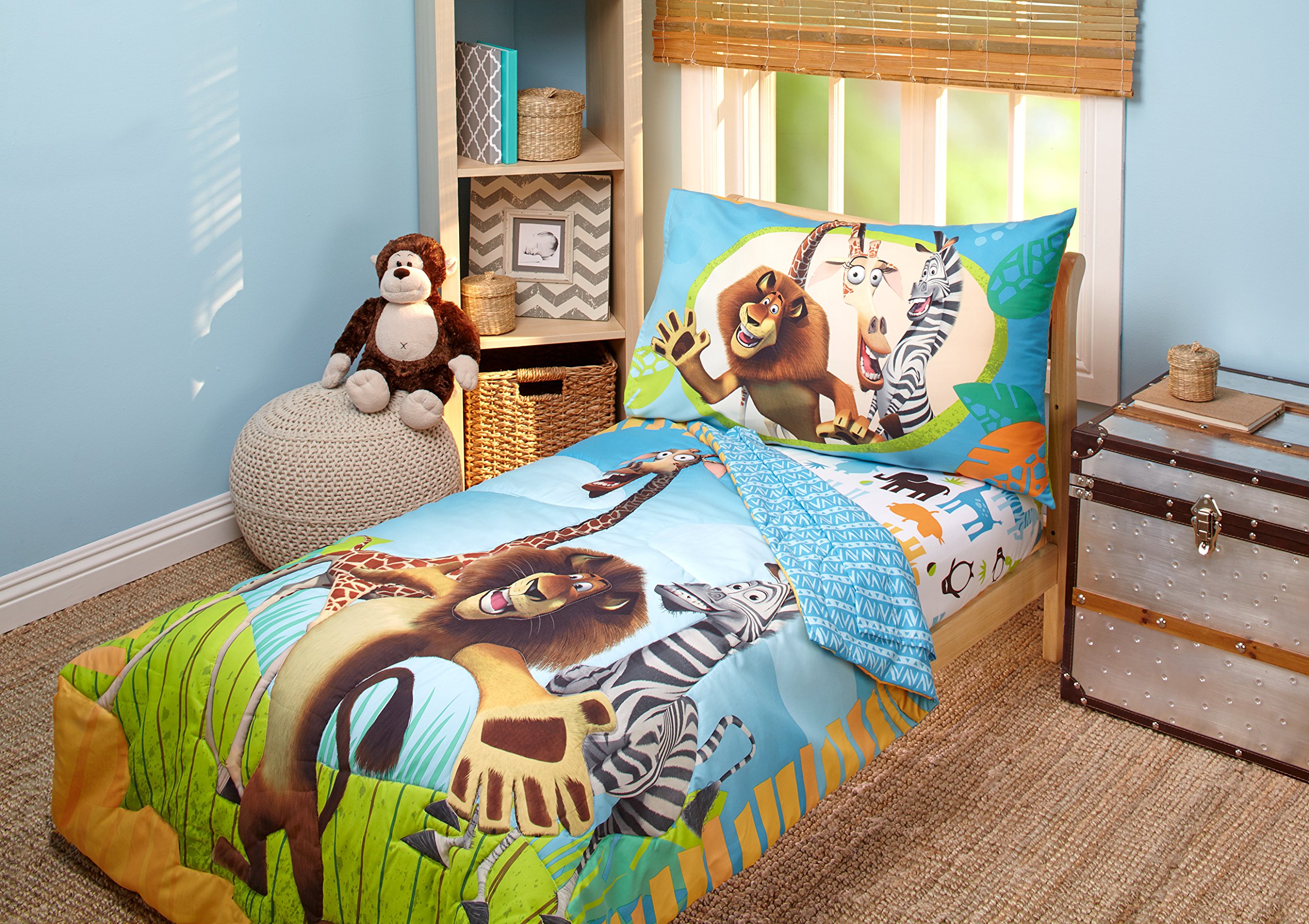 Disney DreamWorks Animation Madagascar Behold My Mane 4 Piece Toddler Bedding Set, Toddler, 1 Count (Pack of 1)