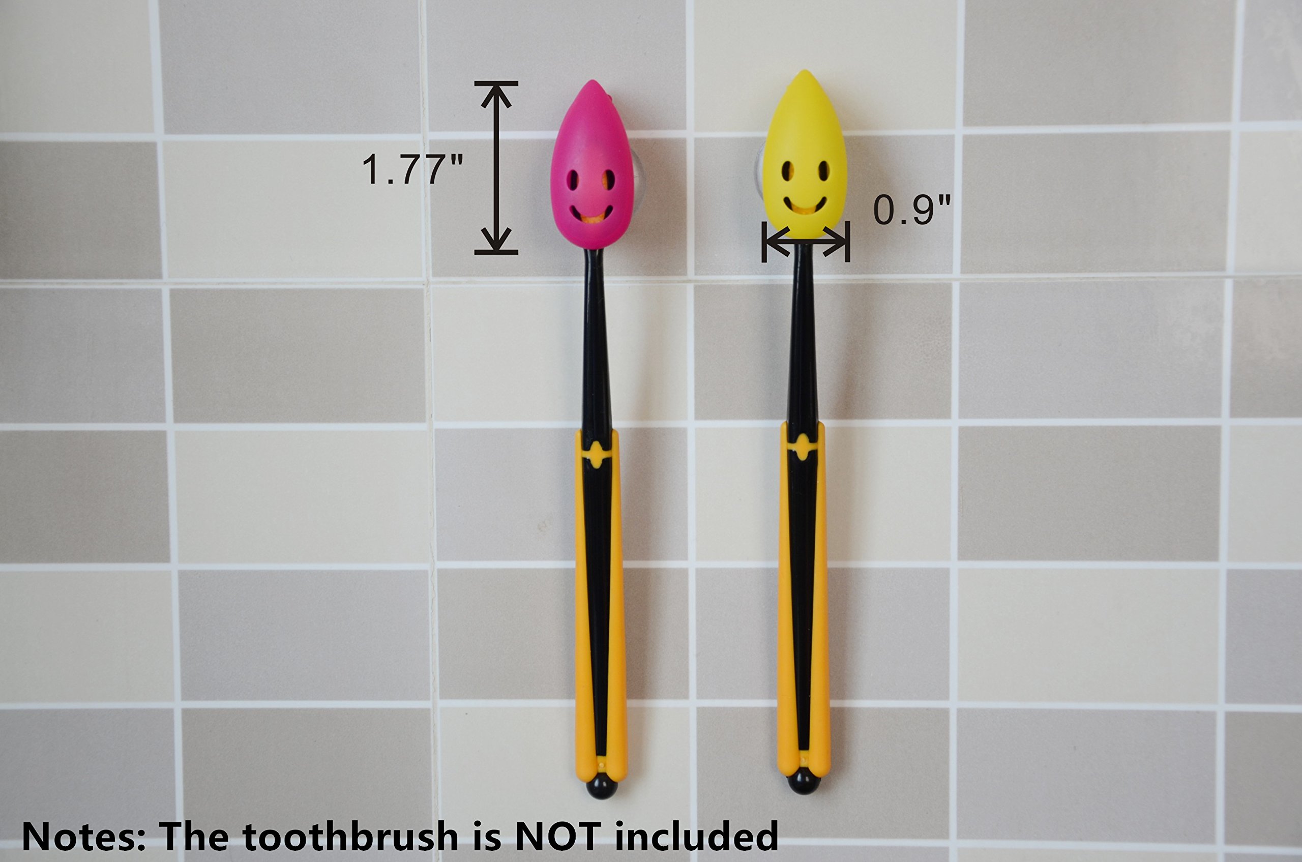 Excelity Set of 4 Travel Toothbrush Head Cover Cap with Suction Cup