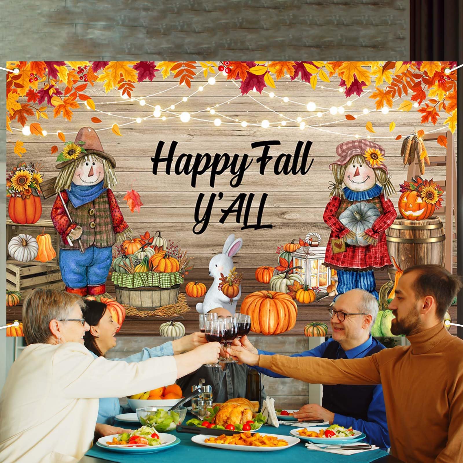 Avezano Give Thanks Banner 3Pcs Thanksgiving Happy Fall Porch Banners Fall Party Thanksgiving Decorations Indoor Outdoor