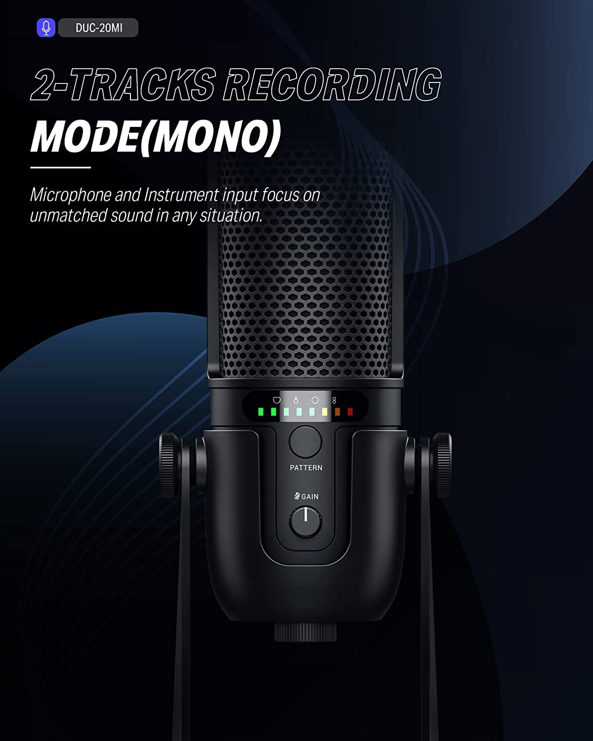 Donner USB Condenser Microphone for PC, PS4/5, USB Microphone with Instrument Interface for Gaming Recording Streaming Podcasting, 4 Pickup Patterns, Compatible with Major Live Broadcast Software