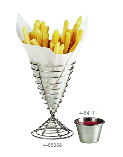 G.E.T. 4-88068 Stainless Steel Stainless Steel Spiral Cone French Fry Holder Stainless Steel Specialty Servingware Collection