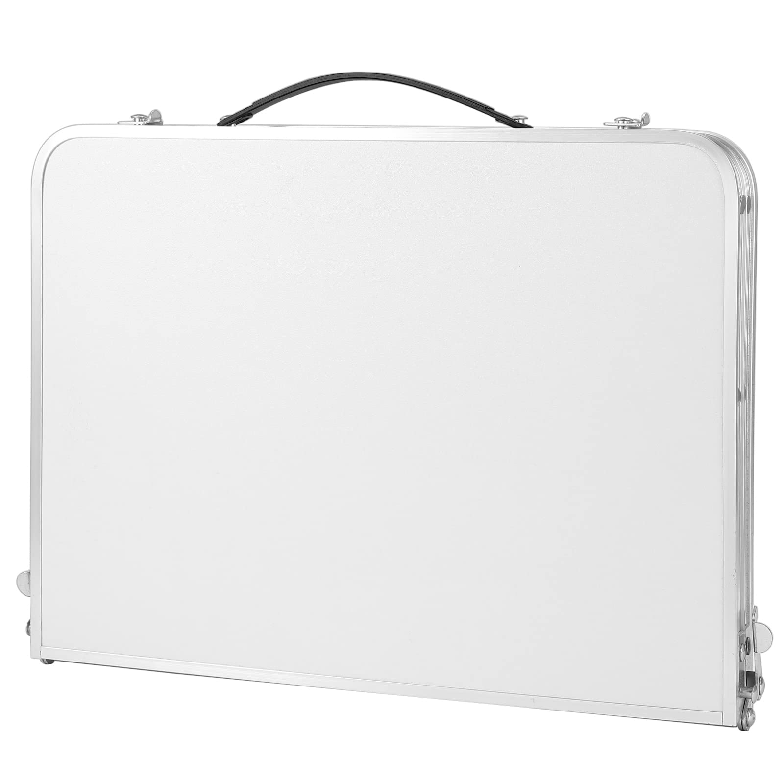 Anbte 24''x16''Small Folding Table, Aluminum Alloy Lightweight Folding Table with Carry Handle, Waterproof, Mini Camping Table for Backpacking Camping Hiking Beach Picnic, White
