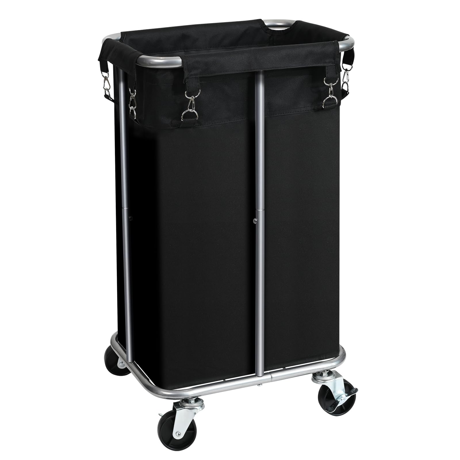 Laundry Basket with Wheels, Rolling Laundry Hamper with Removable Bag, 100L Laundry Sorter Cart, Narrow Slim Clothes Hamper Organizer with Sturdy Metal Frame, Beige