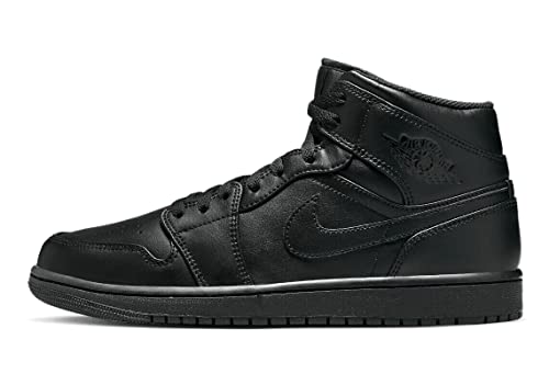 Jordan Mens Air Jordan 1 Mid 554724 093 "Triple Black - Size 10.5