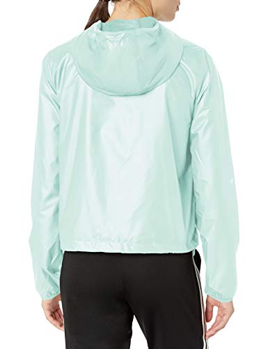 adidas Women Essentials Branded Windbreaker, Green Tint/Copper Met., X-Small
