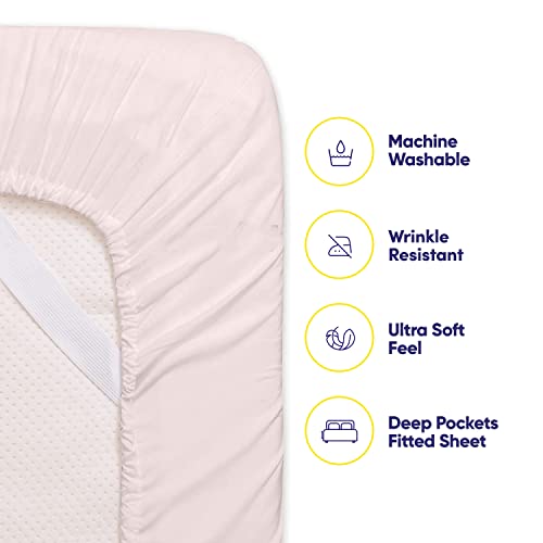 Queen Sheets Pale Pink - 6 Piece 1500 Supreme Collection Fine Brushed Microfiber Deep Pocket Queen Sheet Set Bedding - 2 Extra Pillow Cases, Great Value, Queen, Pale Pink