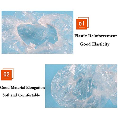 Disposable Shower Caps - 100PCS Plastic Clear Hair Cap Thick Waterproof Elastic Bath Caps for Women Hair Treatment,Hotel and Home Use,Travel Essentials