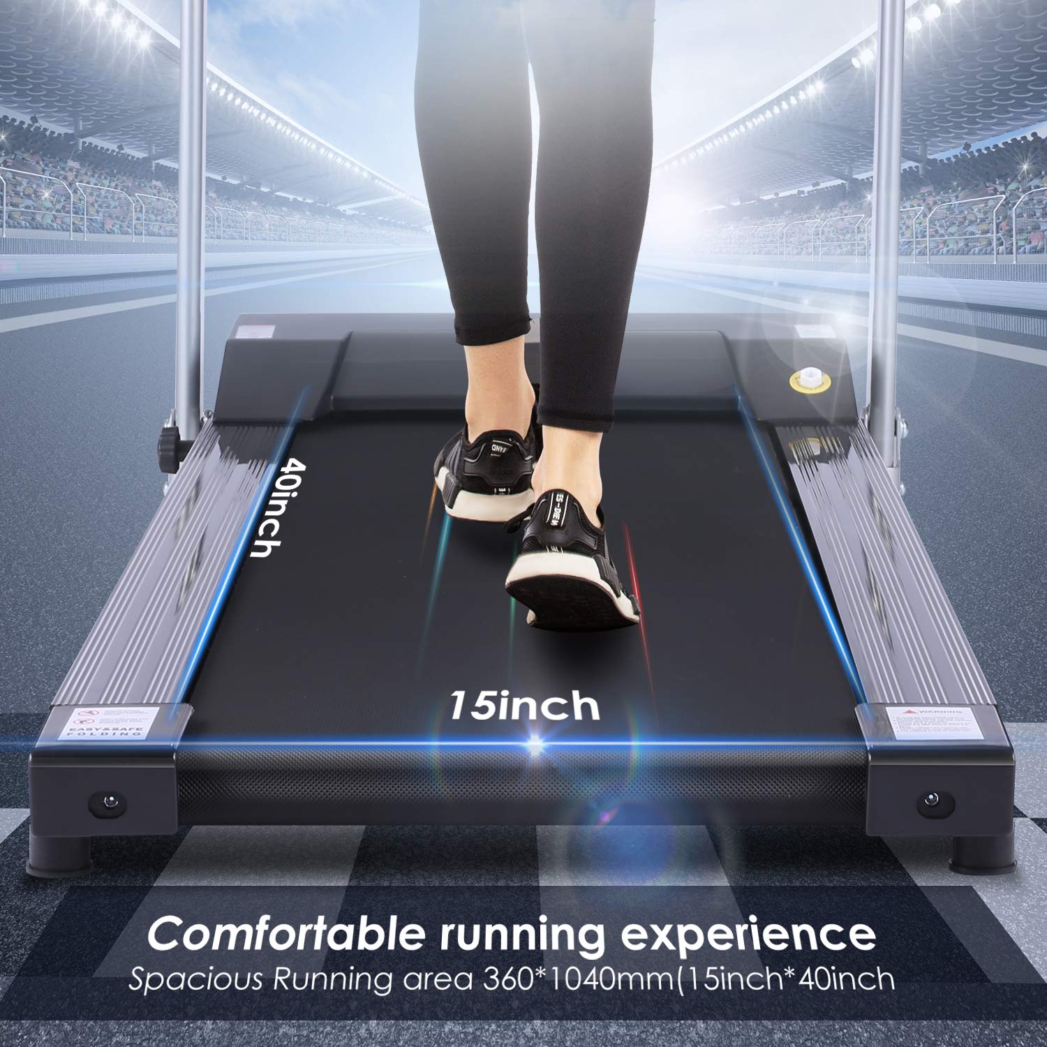 ANCHEER Treadmill, Electric Treadmills for Home with LCD Monitor Walking Running Machine Equipment for Home Gym (Black)