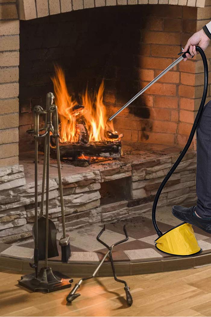 Fireplace Bellows Indoor. Large Capacity Fire Blower for Fireplace, Fire Pit, Stove, BBQ, Outdoor Camping.Foot Air Pump with Collapsible Blower Pipe