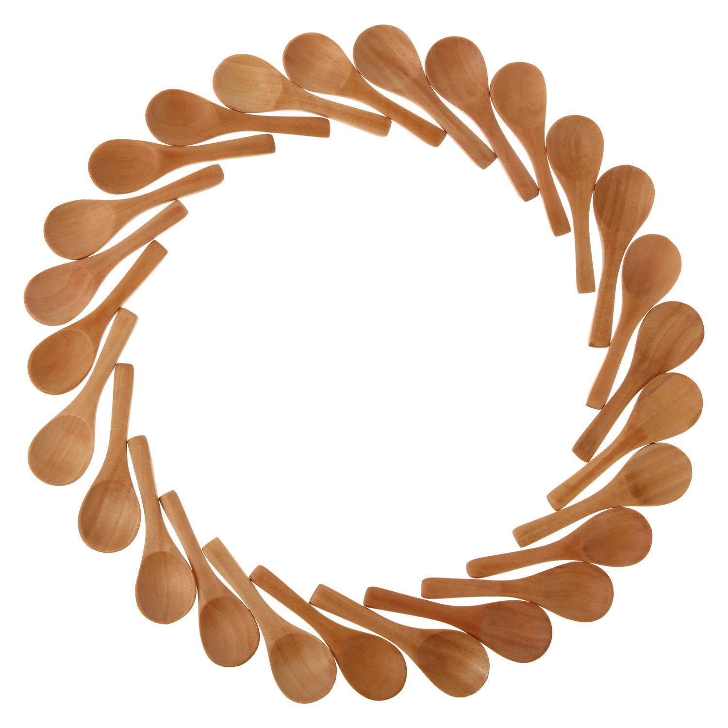 Boao 50 Pieces Small Wooden Spoons, 3.5'' L, Mini Nature Spoons Wood Honey Teaspoon Cooking Condiments Spoons for Kitchen Seasoning Jar Coffee Tea Sugar
