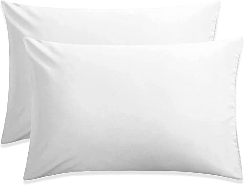 Hriksh Travel Pillow Case 12x18 Size Pack of 2 Pieces 100% Egyptian Cotton Zipper Closure 500 Thread Count Toddler Pillowcase Fits Up to 12x18, 12x16 or 11x15 White