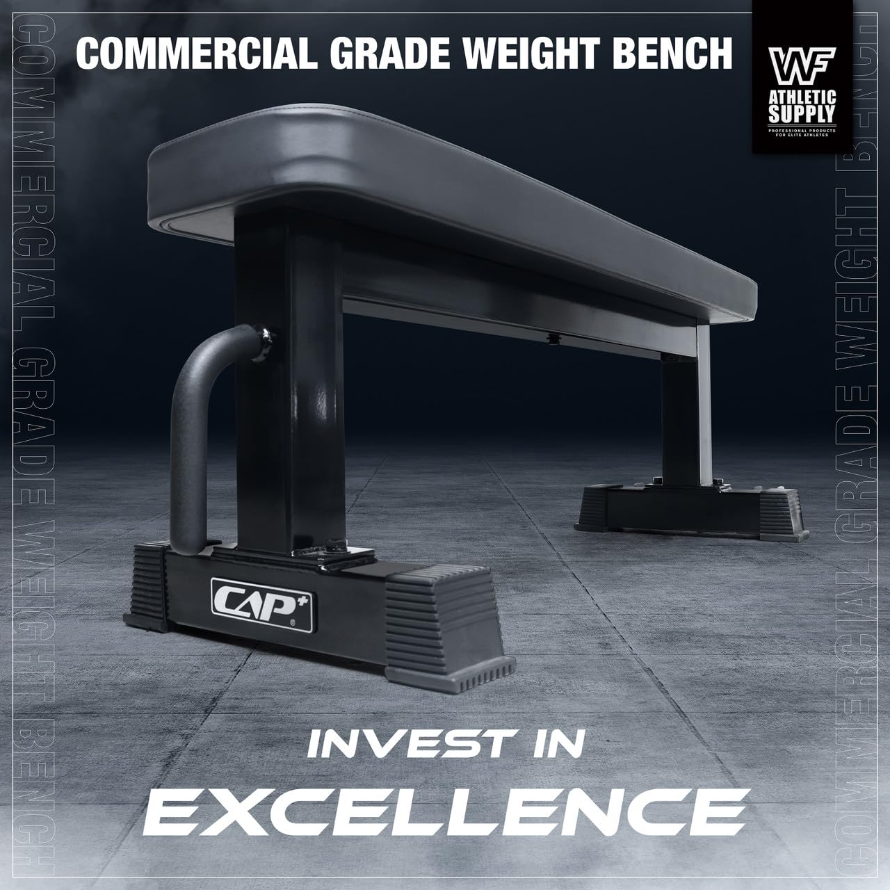 CAP Barbell Commercial Grade Weight Bench Flat/Incline/Decline Utility Exercise Olympic Workout Bench for Full Body Workout (Utility Flat Bench, White)