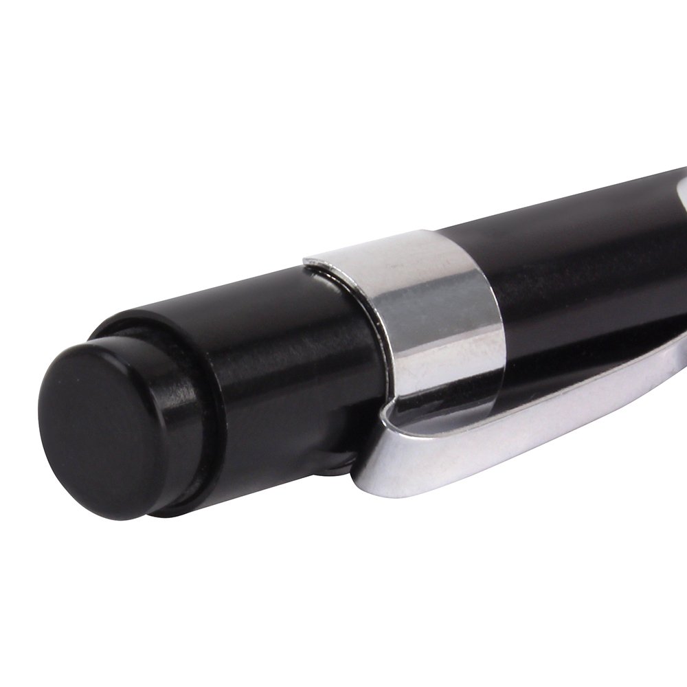 Dixie Ems Reusable LED Diagnostic Medical Penlight with Pupil Gauge and Pocket Clip (Batteries Included) (2, Black/Silver)