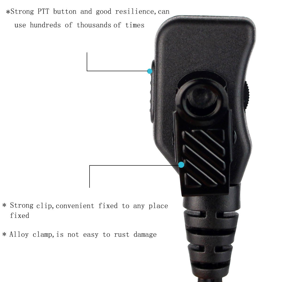Retevis CP185 CP200D Earpiece, Compatible with Motorola CP100D GP300 GP2000 BRP40 RMU2040 RMU2080D RDU4100 RDU4160D DTR700 HYTTC610 Radios, Volume Adjustable Walkie Talkie Earpiece with Mic(10 Pack)