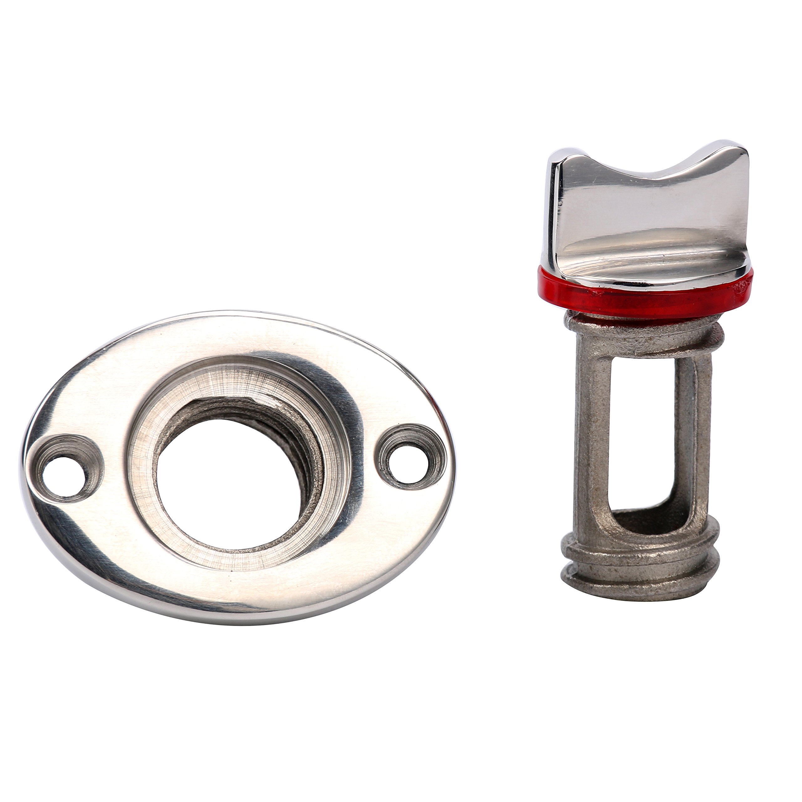 Amarine Made Oval Garboard Drain Plug Stainless Steel Boat Fits 1'' Hole, Thread for 3/4'' (1) Marine Bilge Plug Kit