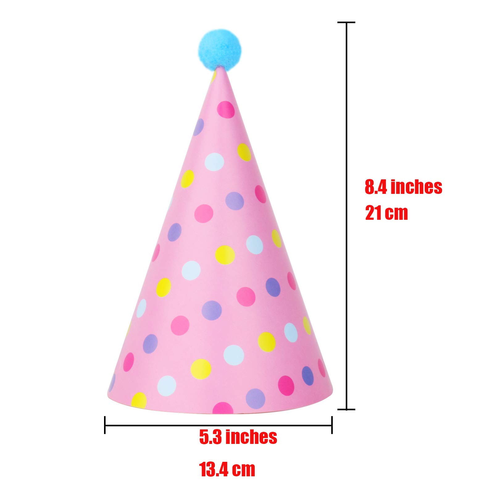 Beurio Birthday Party Cone Hats, 12 PCS