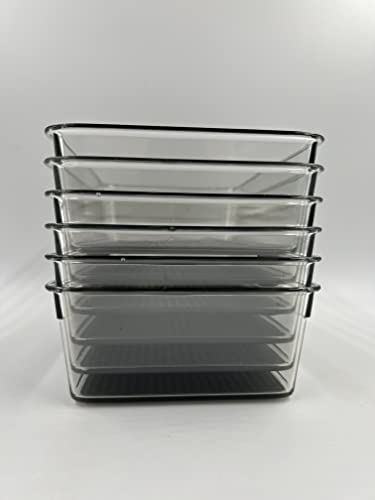 Set of 6 Acrylic 9"x 6" Non-slip Pantry and Drawer Organizing Bins by Brightroom