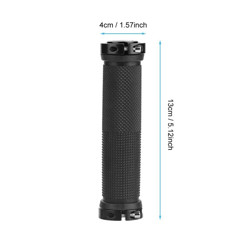 Alinory 1 Pair Cycling Handle Bar End Bike Bicycle Lock-On Handlebar Grips Accessory(Black)