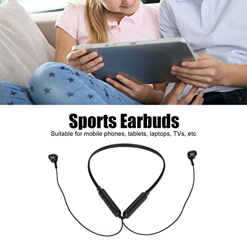 DAUERHAFT Wireless Neckband Headset, Sports Headphone High Fidelity Sweatproof Deep Bass for Running(Black)