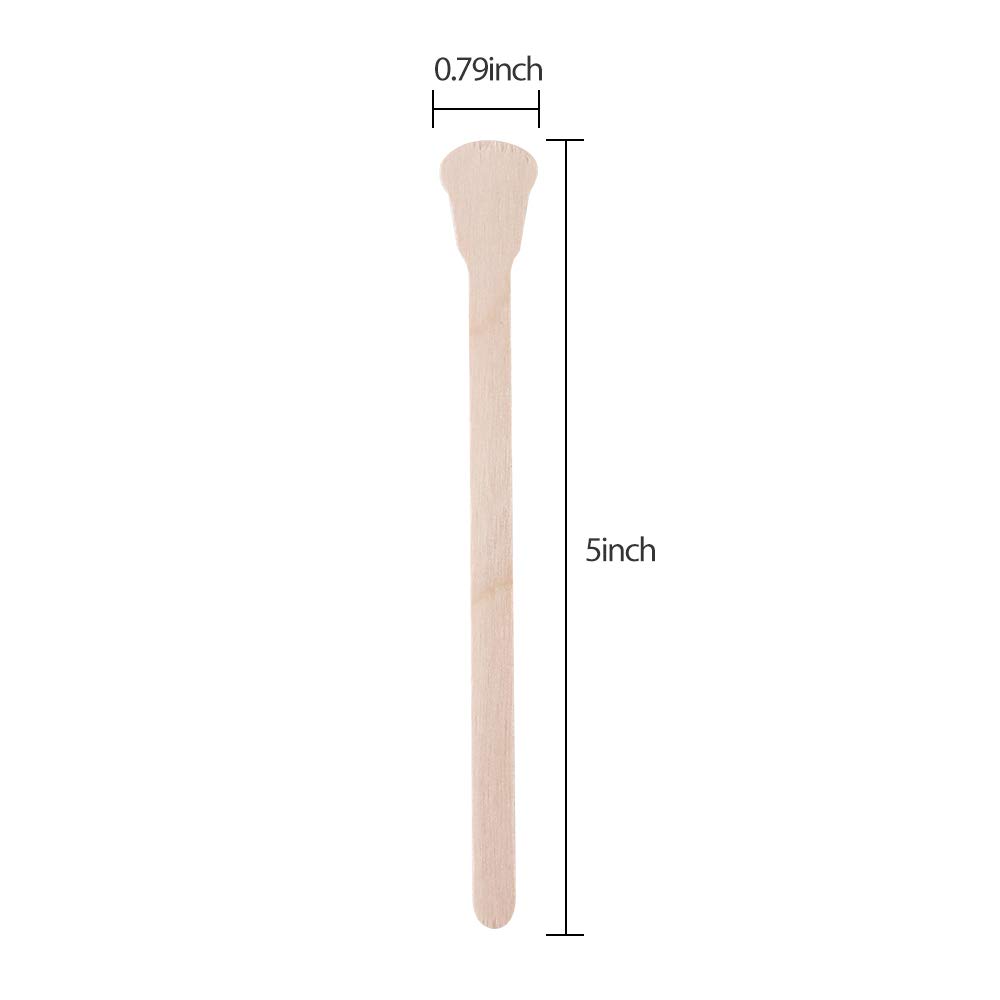 Aieil 100PCS Wood Waxing Thin Craft Sticks Spatulas Applicators for Hair Removal Eyebrow Face and Body