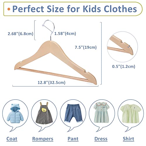 FairyHaus Kids Wooden Hangers and Bamboo Baby Hangers 40 Pack