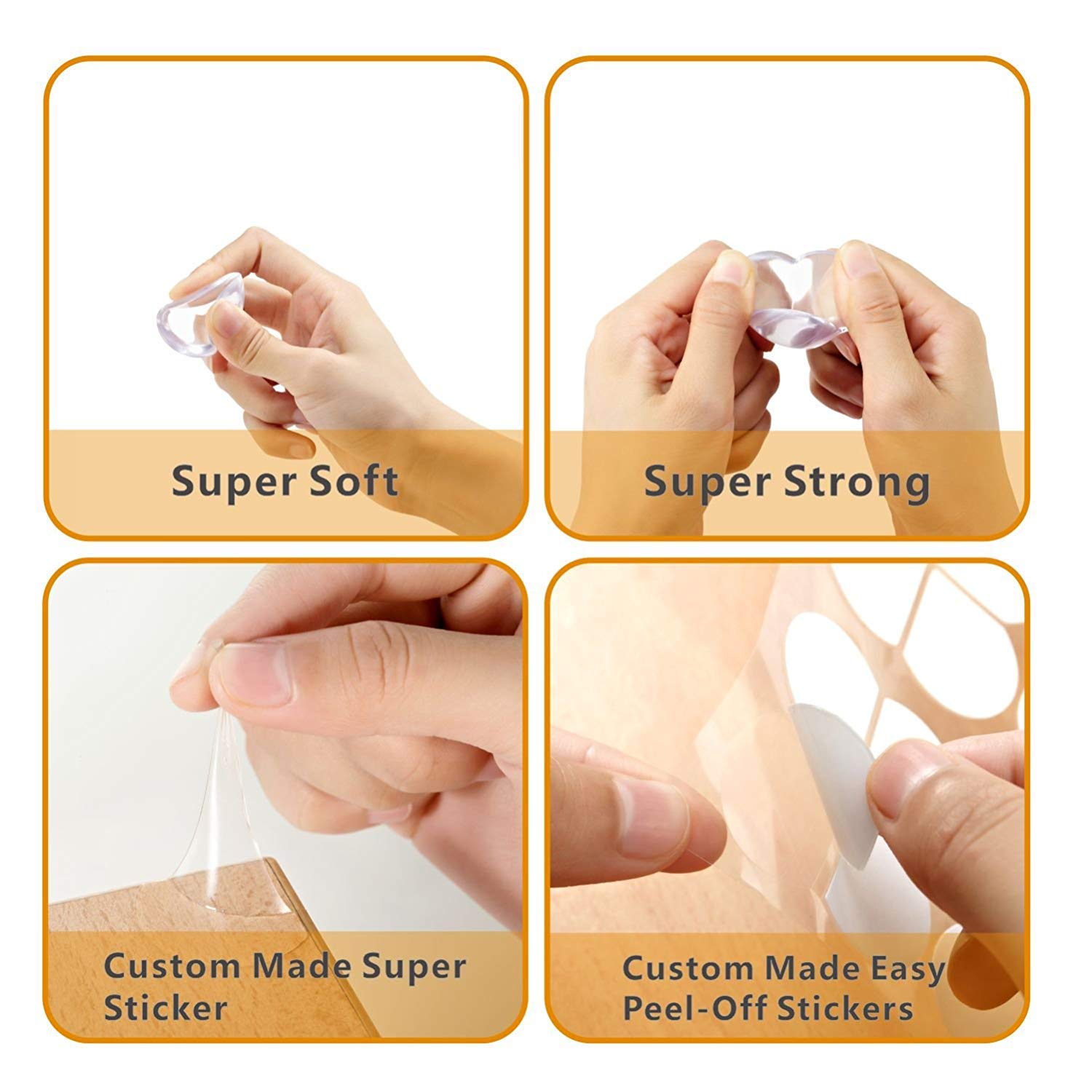 Onwon 8 Pcs Proofing Corner Protectors - Soft & Elastic - Clear Edge Corner Guards Table Corner Bumpers for Safety - Furniture & Sharp Cover Corners Proofing