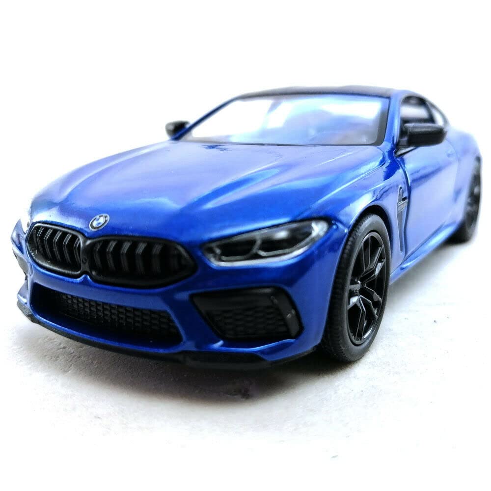 KiNSMART BMW M8 Competition Coupe Blue 5" 1:38 Scale Pullback Action Die Cast Metal Model Toy Race Car