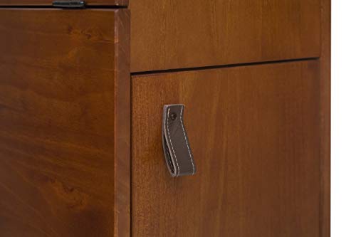 memomad Bali Storage Headboard with 4 Doors (Queen Size, Caramel Brown Wood)