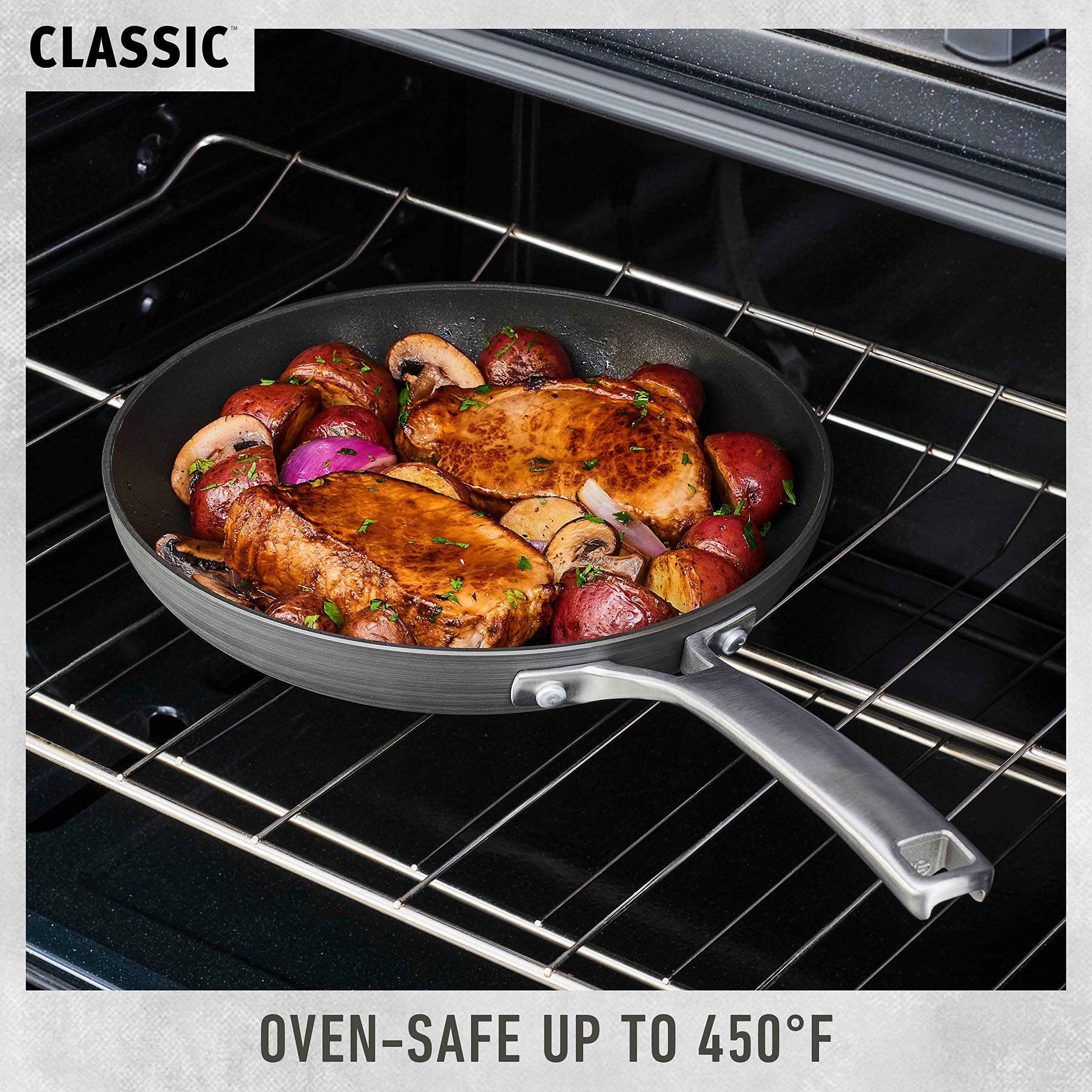 Calphalon 1943333 Classic Nonstick Sauce Pan with Cover, 3.5 quart, Grey