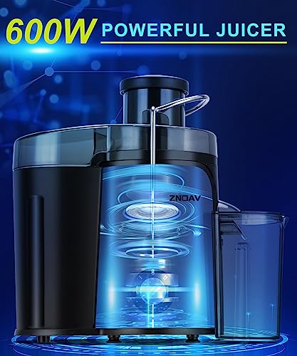 Juicer Machine, 600W Juicer with 3.5β Wide Mouth for Whole Fruits and Veg, Juice Extractor with 3 Speeds, BPA Free, Easy to Clean, Compact Centrifugal Juicer Anti-drip