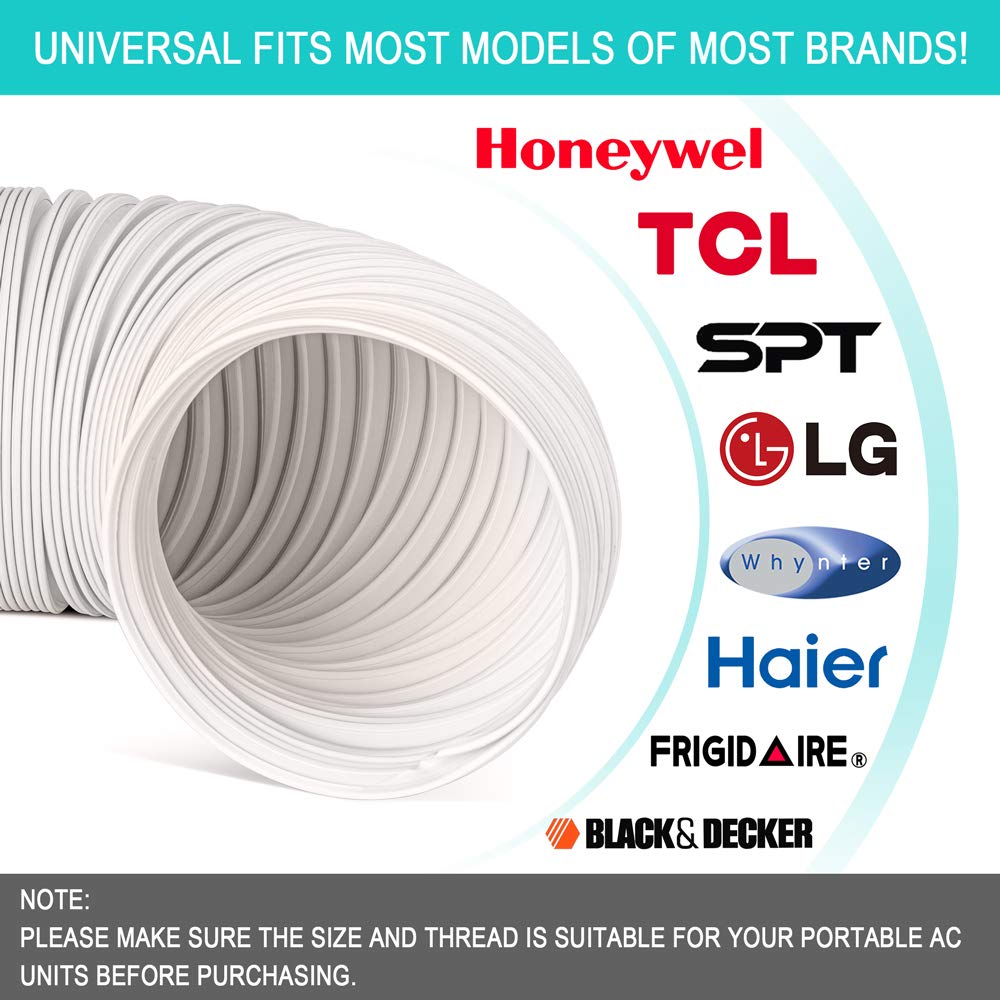 Air Conditioner Hose, Portable Exhaust Vent Hose with 5.9 Inch (6‘’) Diameter, Counterclockwise AC Hose Length to 80 Inch, Universal Replacement AC Vent Hose for LG and Many More Portable AC