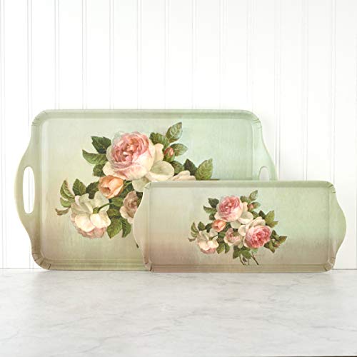 Pimpernel Antique Roses Collection Sandwich Tray | Serving Platter | Crudité and Appetizer Tray for Indoor and Outdoor use | Made of Melamine | Measures 15.1" x 6.5" | Dishwasher Safe
