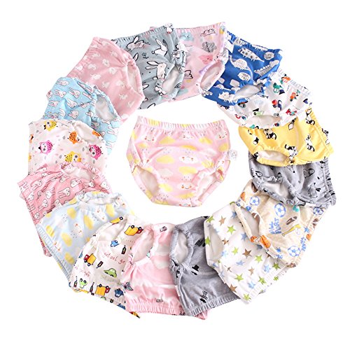 Orinery Unisex Cotton Reusable Potty Training Underwear Breathable Toddler Boys and Girls Pee Training Underpants Waterproof Training Pants 6-Pack (XT-G, 1-2T)