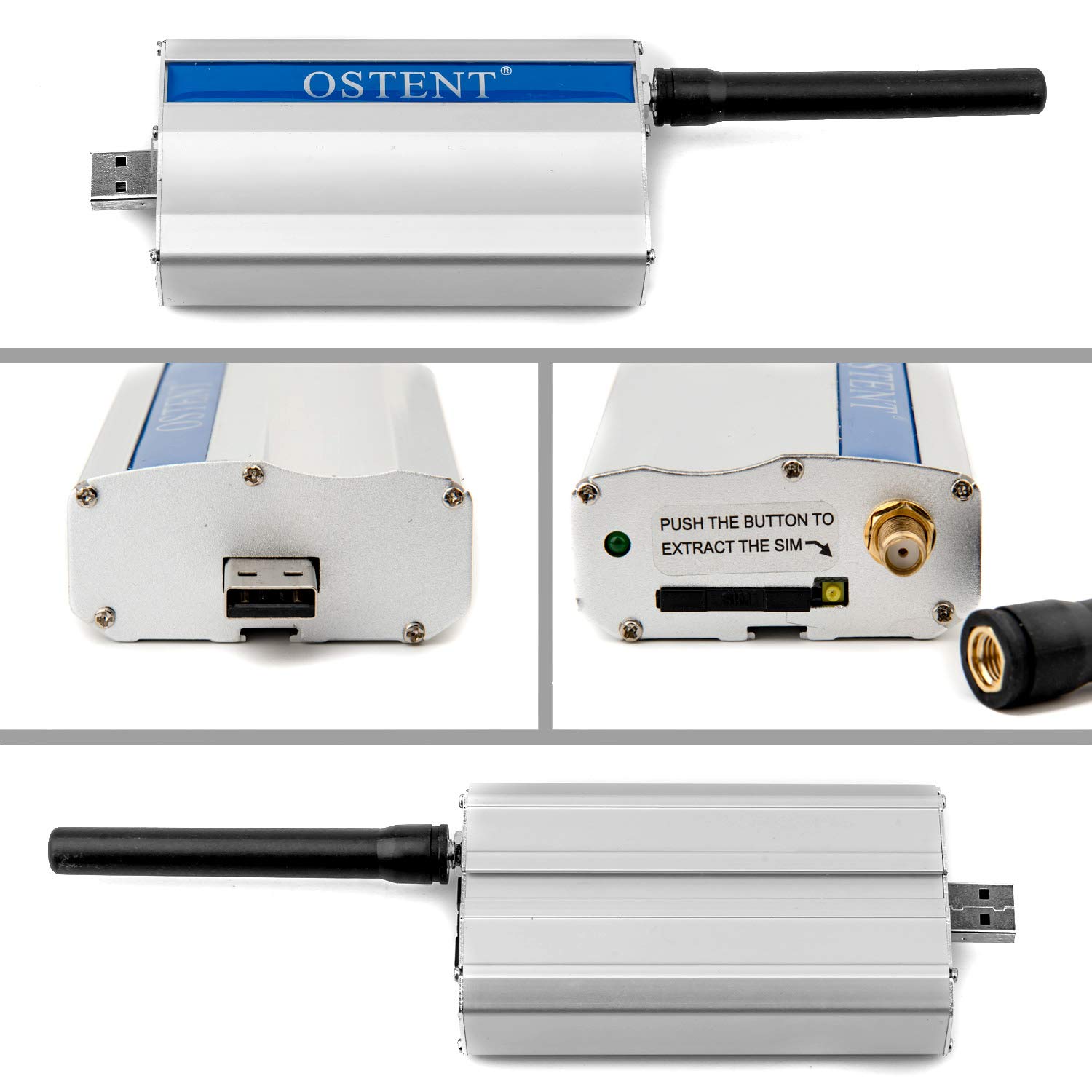 OSTENT GSM/GPRS/Edge/WCDMA/UMTS/HSDPA/HSPA+/FDD-LTE 4G Modem with SIMCOM SIM7600E Module USB Port at Commands Bulk SMS MMS TCP/IP