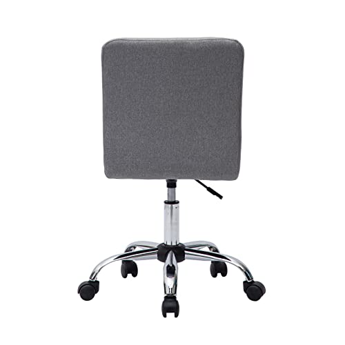 Porthos Home Alice Office Chair with Adjustable Height, 360° Swivel, Button Tufted Fabric Upholstery, Metal Legs and Roller Caster Wheels