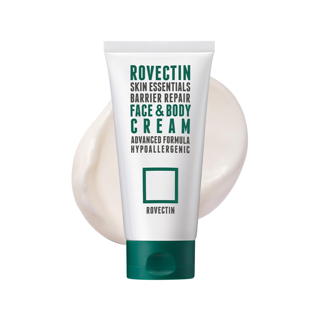 ROVECTIN Barrier Repair Moisturizing Cream - Intense Panthenol Cream for Face and Body | Ceramide Lotion Moisturizer | Anti-Aging with Astaxanthin | Hypoallergenic, Vegan, Korean Skincare (6.1 fl oz)