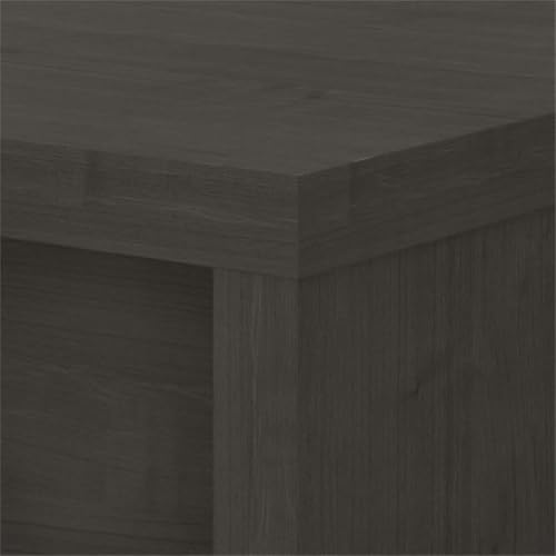 Bush Business Furniture Echo L Shaped Bow Front Office Desk in Charcoal Maple, Modern Computer Table for Home or Professional Workspace