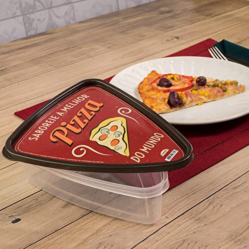 Pizza Slice Container Storage with Lids. Tray, Holder and Saver. 6 Plastic Packs to go. The Best Idea to Serve Pizza to Your Kids.
