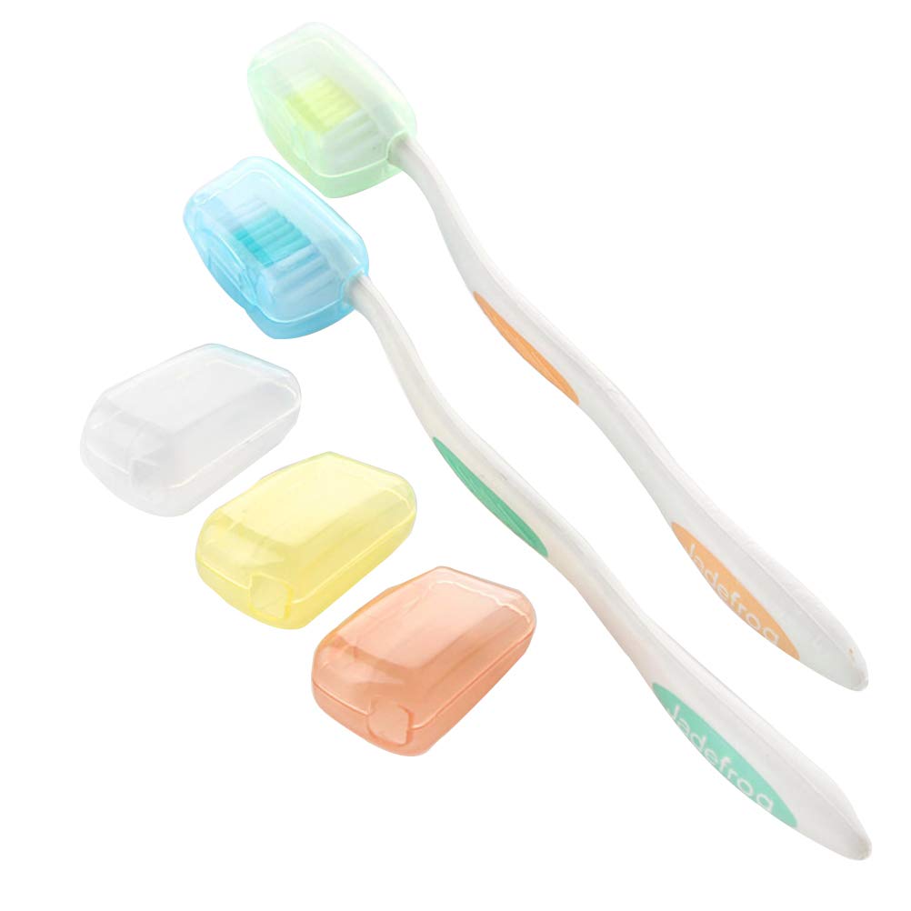 OUNONA 30pcs Toothbrush Head Cover Portable Toothbrush Cap Protective Case for Outdoor Travel Camping (Random Color)