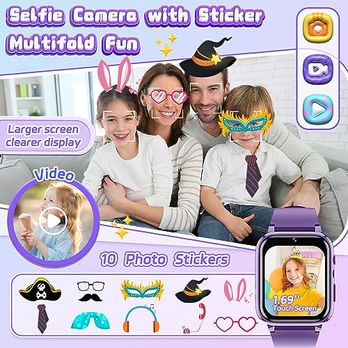 JYNZYUPO Smart Watch for Kids,with 26 Games Educational Learning Touchscreen 1.7" Smart Watch Toddlers Multi-Function Childrens Smartwatches Gift Toys for 3-12 Years Old