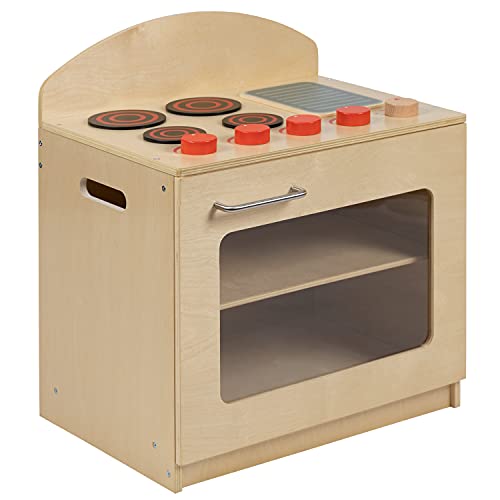 Flash Furniture Children's Wooden Toy Kitchen Set with Pretend Stove, Sink, and Refrigerator, 3-Piece Interactive Kids Playset for Educational Play