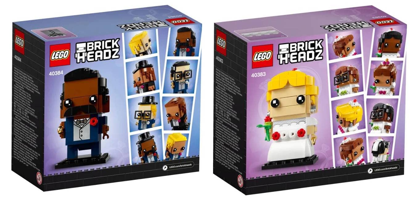 Lego Brickheadz Bride 40383 & Groom 40384 Set (Choose Spouse Set) (Bride & Groom)