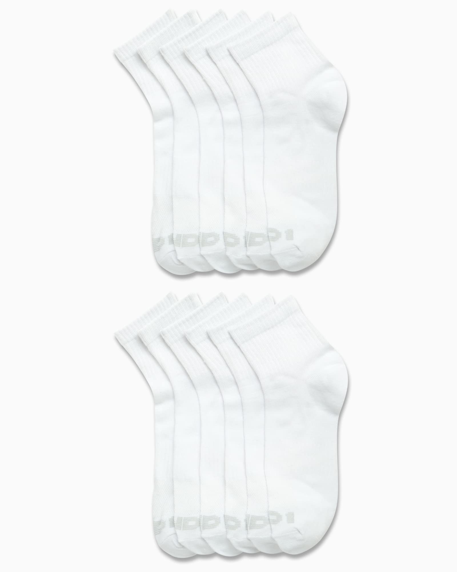 AND1 Men's Socks - PROPLATINUM Lightweight Quarter Cut Socks (12 Pack), Size 6-12.5, White