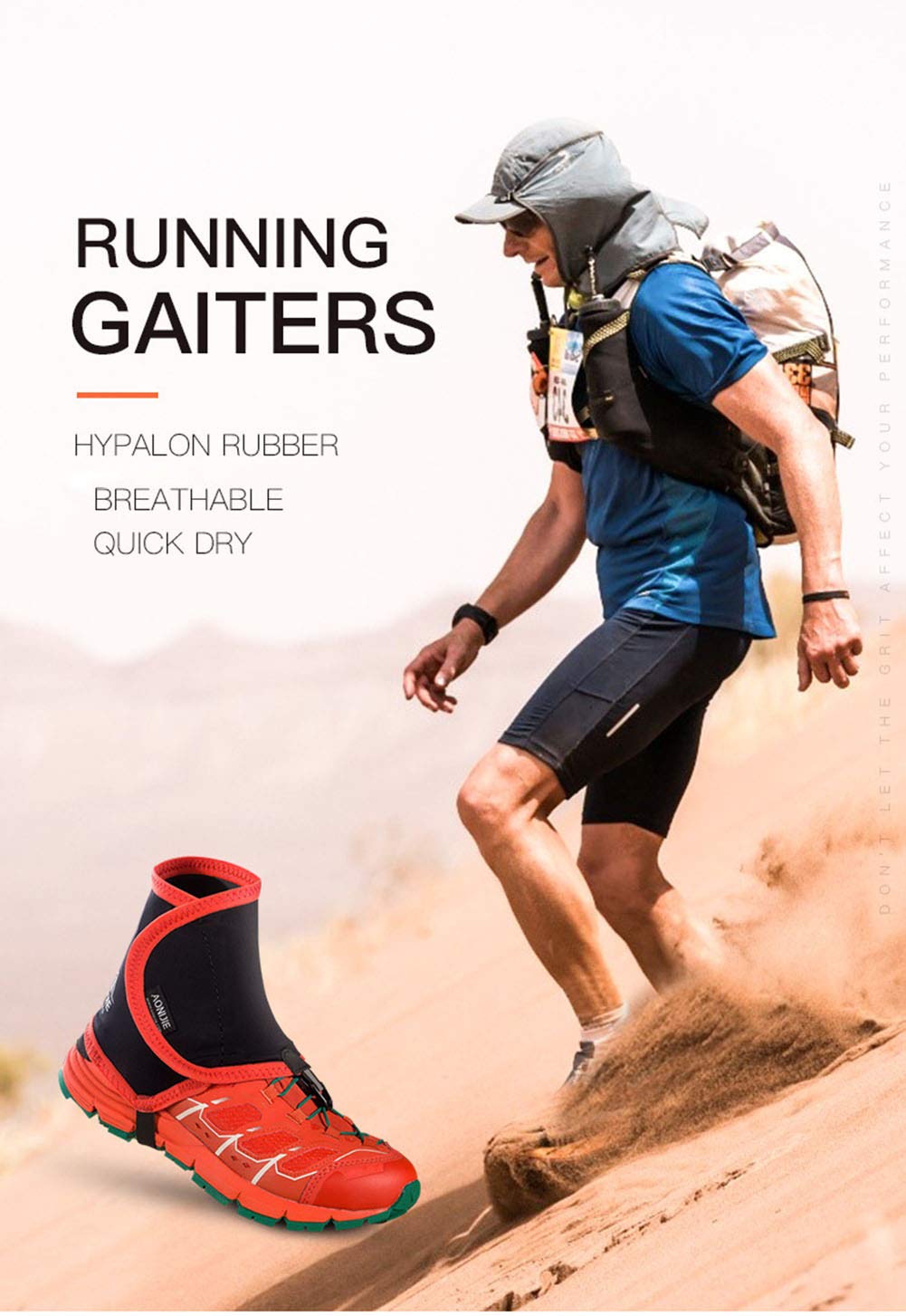 AONIJIE Outdoor Low Ankle Walking Gaiters Lightweight Protective Shoe Covers for Camping Hiking Hunting
