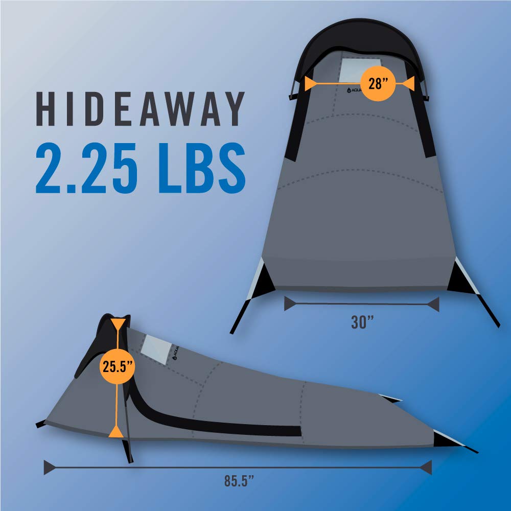 AquaQuest Hideaway Bivy Stealth Compact Single-Pole Hooped Tent Waterproof Breathable with Mosquito Bug Net Mesh for Hunting, Hiking, Camping - Olive Drab