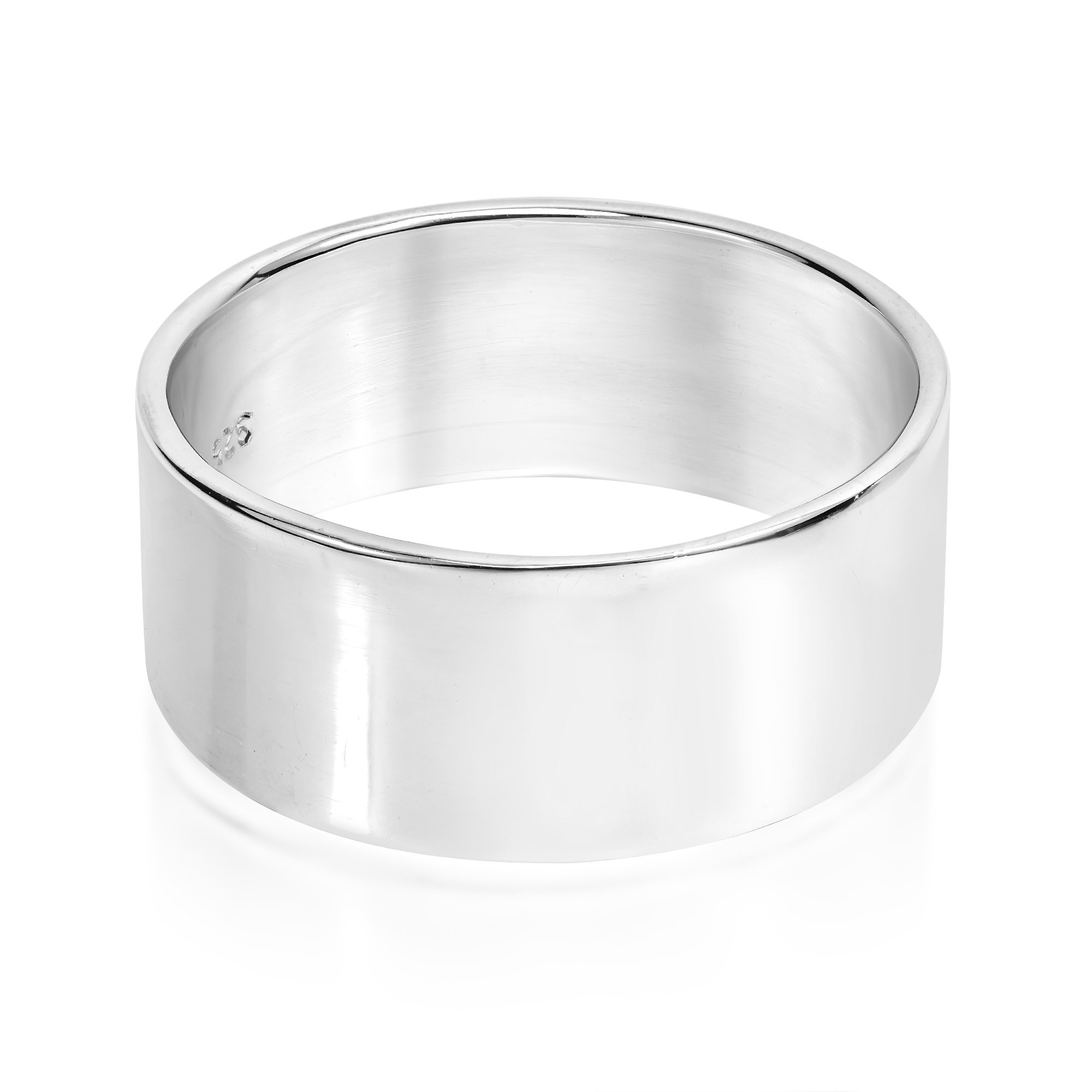 AeraVida Plain Cigar Band 10mm Width .925 Silver Ring | Casual Fashion Style Comfort Fit Silver Rings for Unisex | Statement Fashion, Promise Ring, Couple Unisex Ring | Size 6