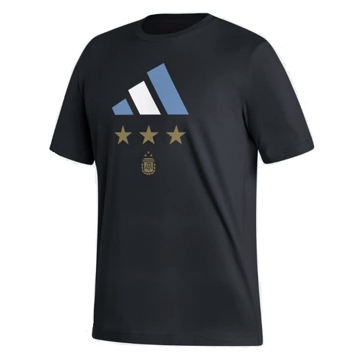 adidas Men's Soccer Argentina 2022 World Cup Champions 3-Star Tee (as1, Alpha, x_l, Regular, Regular, Black)