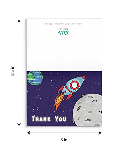 Rocket & Space Thank You Cards (24 Foldover Cards and Envelopes) Kids Thank You Cards