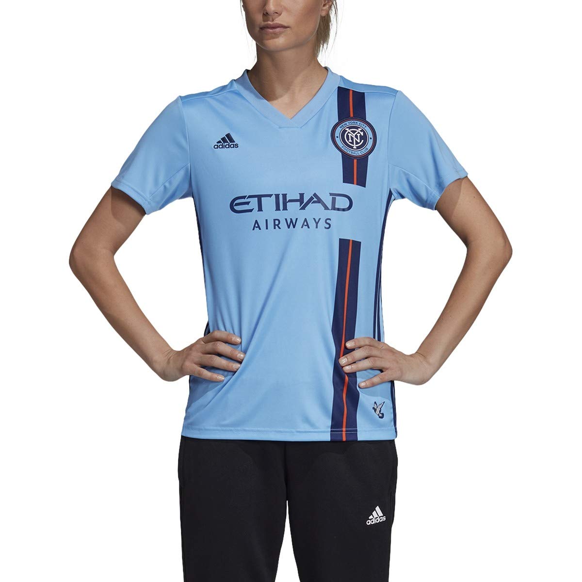 adidas 2019 NYC FC Home Womens Replica Jersey, Bahia Light Blue/Night Sky, M