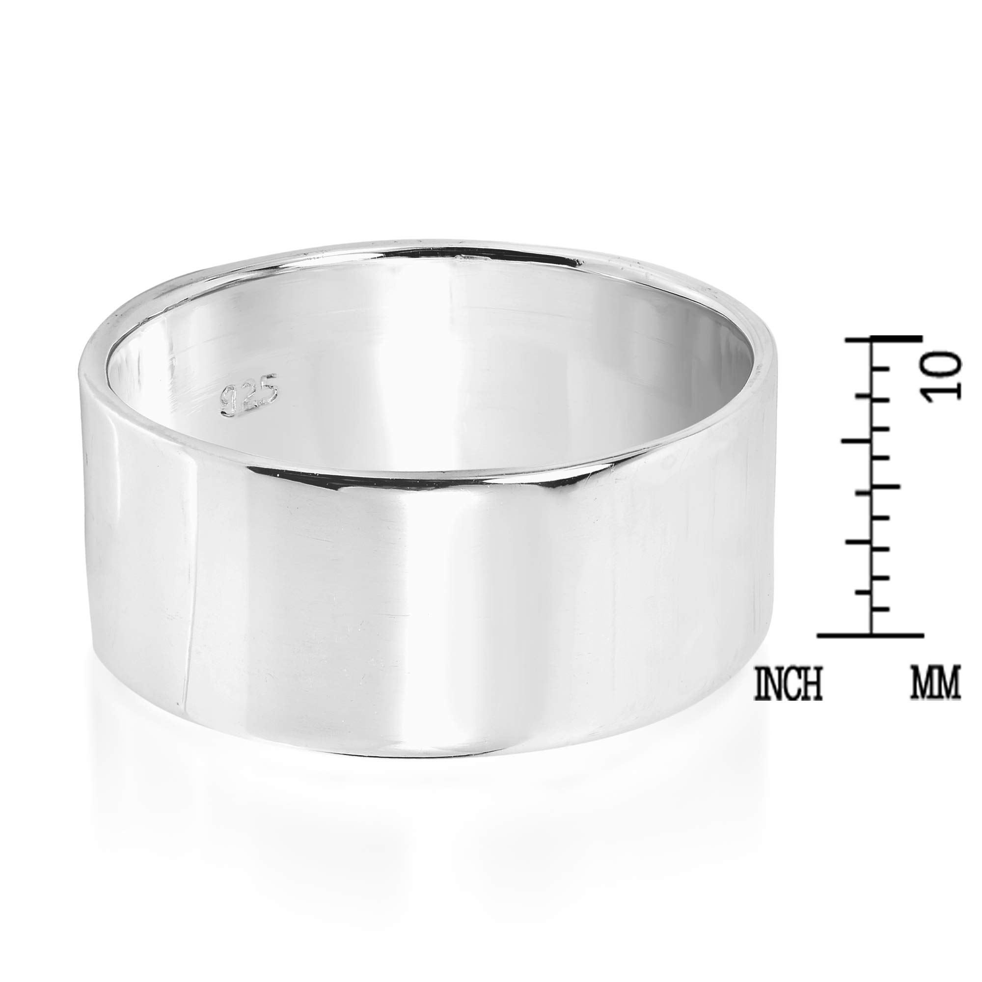AeraVida Plain Cigar Band 10mm Width .925 Silver Ring | Casual Fashion Style Comfort Fit Silver Rings for Unisex | Statement Fashion, Promise Ring, Couple Unisex Ring | Size 6